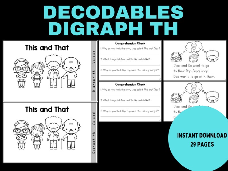 Decodables - Digraph TH - Etsy