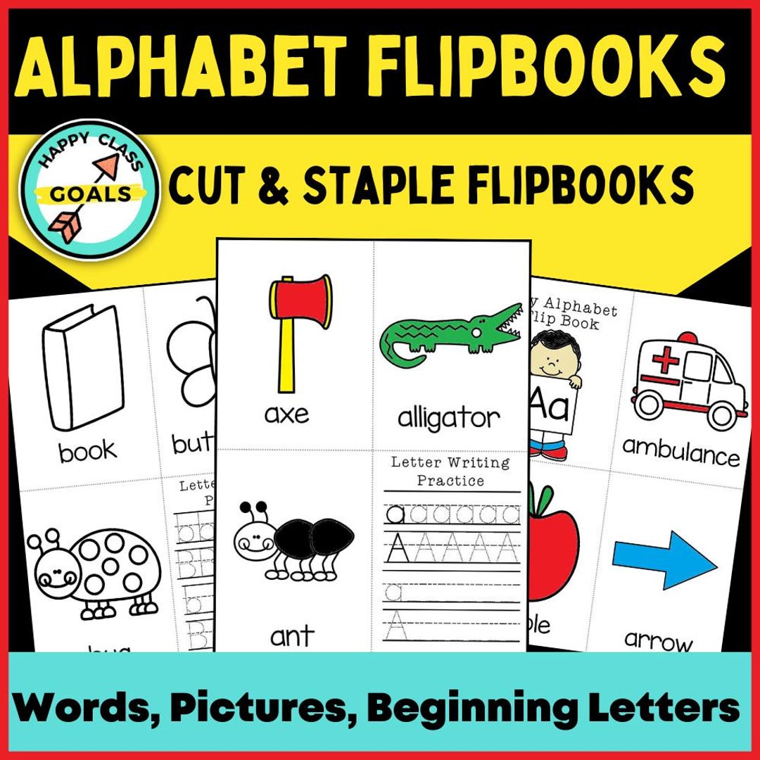 Alphabet Flipbooks | Cut and Staple Flipbooks - Etsy