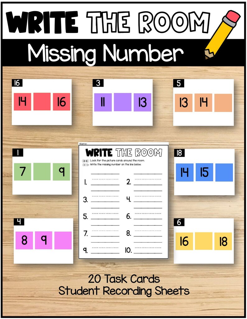 Write the Room Kindergarten Activity | Missing Number - Etsy