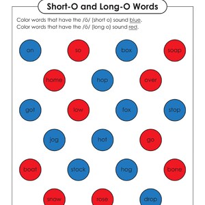 Long and Short O Worksheets | Science of Reading | Phonics Packet - Etsy