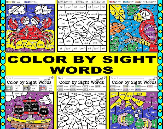 Summer Color by Sight Words, Color by Sight Words Summer, Summer Sight ...