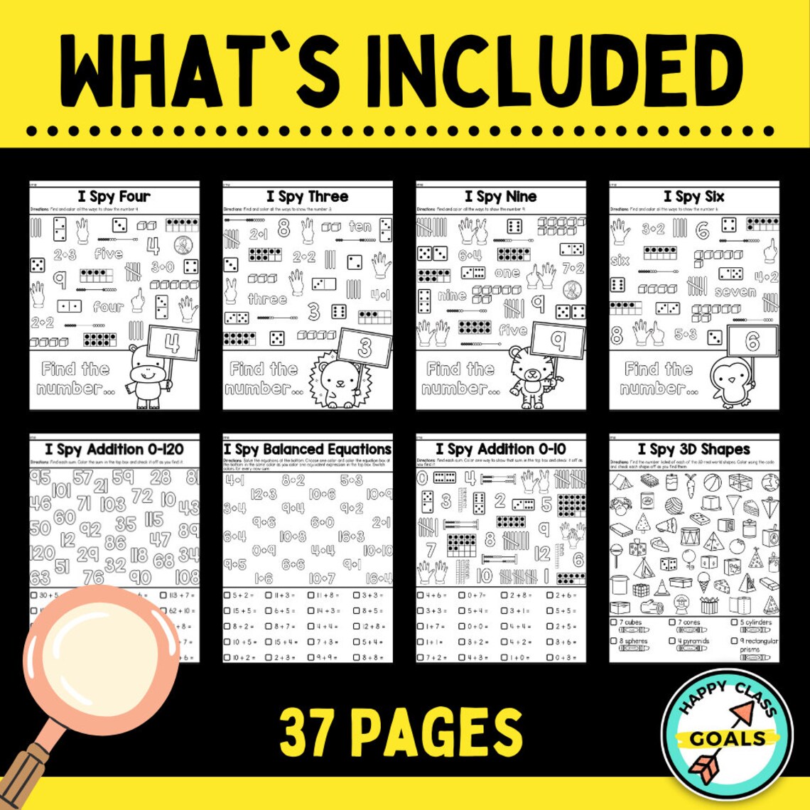 I Spy Math Printable Worksheets for Kids | K-2 - Etsy