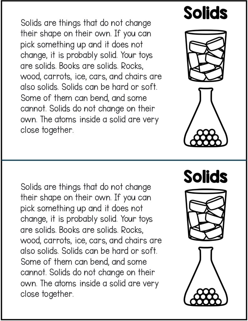 States of Matter Printable Booklets - Etsy