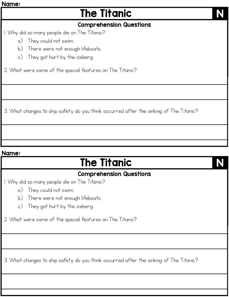 Leveled Reading Passages With Comprehension Questions | A-N - Etsy