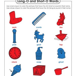 Long and Short O Worksheets | Science of Reading | Phonics Packet - Etsy