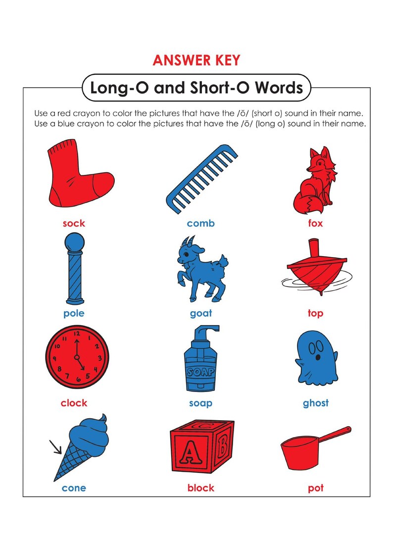 Long and Short O Worksheets | Science of Reading | Phonics Packet - Etsy