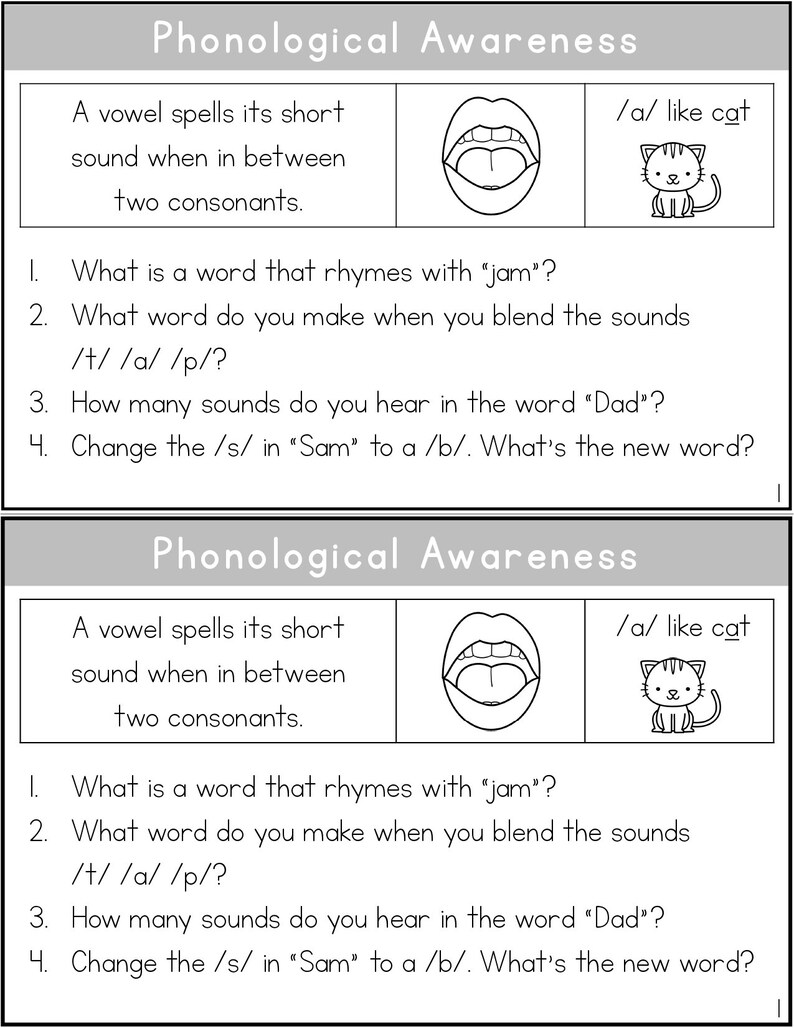 Decodables – Short Vowel A - Phonological Awareness Activities - Etsy