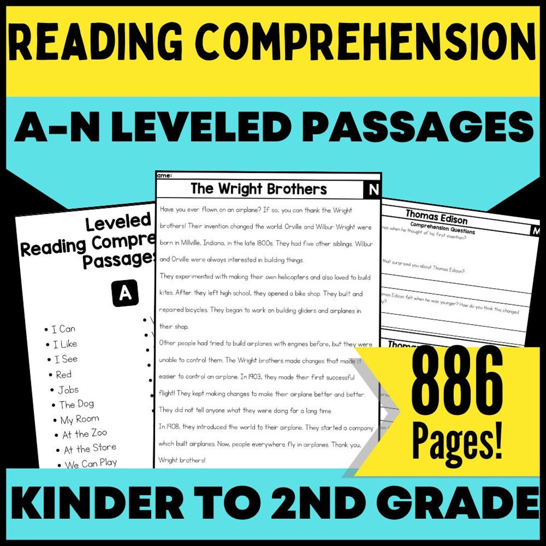 Leveled Reading Passages With Comprehension Questions | A-N - Etsy
