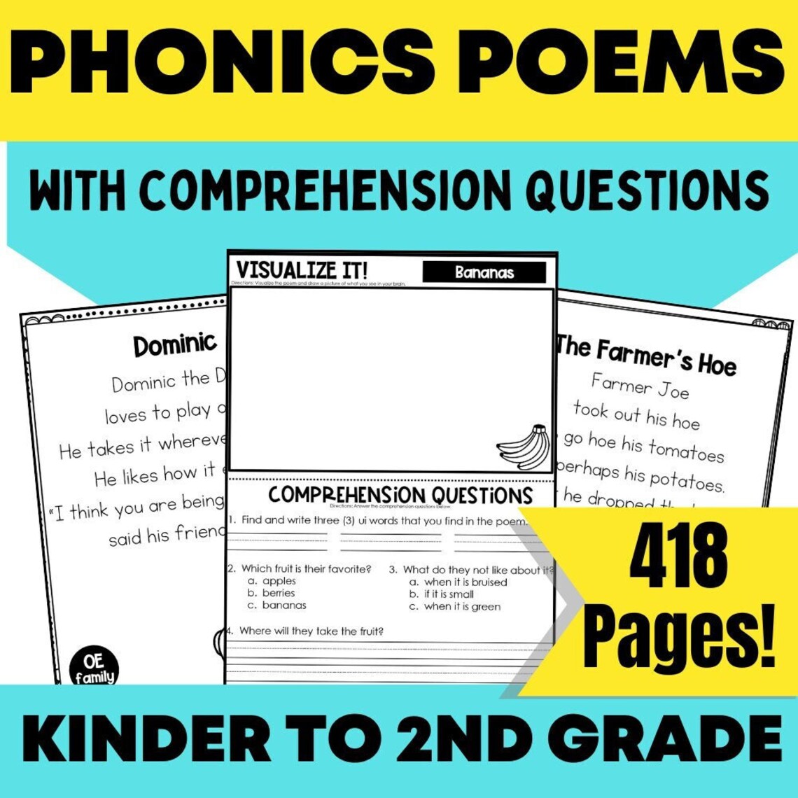 Decodable Phonics Poems With Comprehension Questions | Science of ...