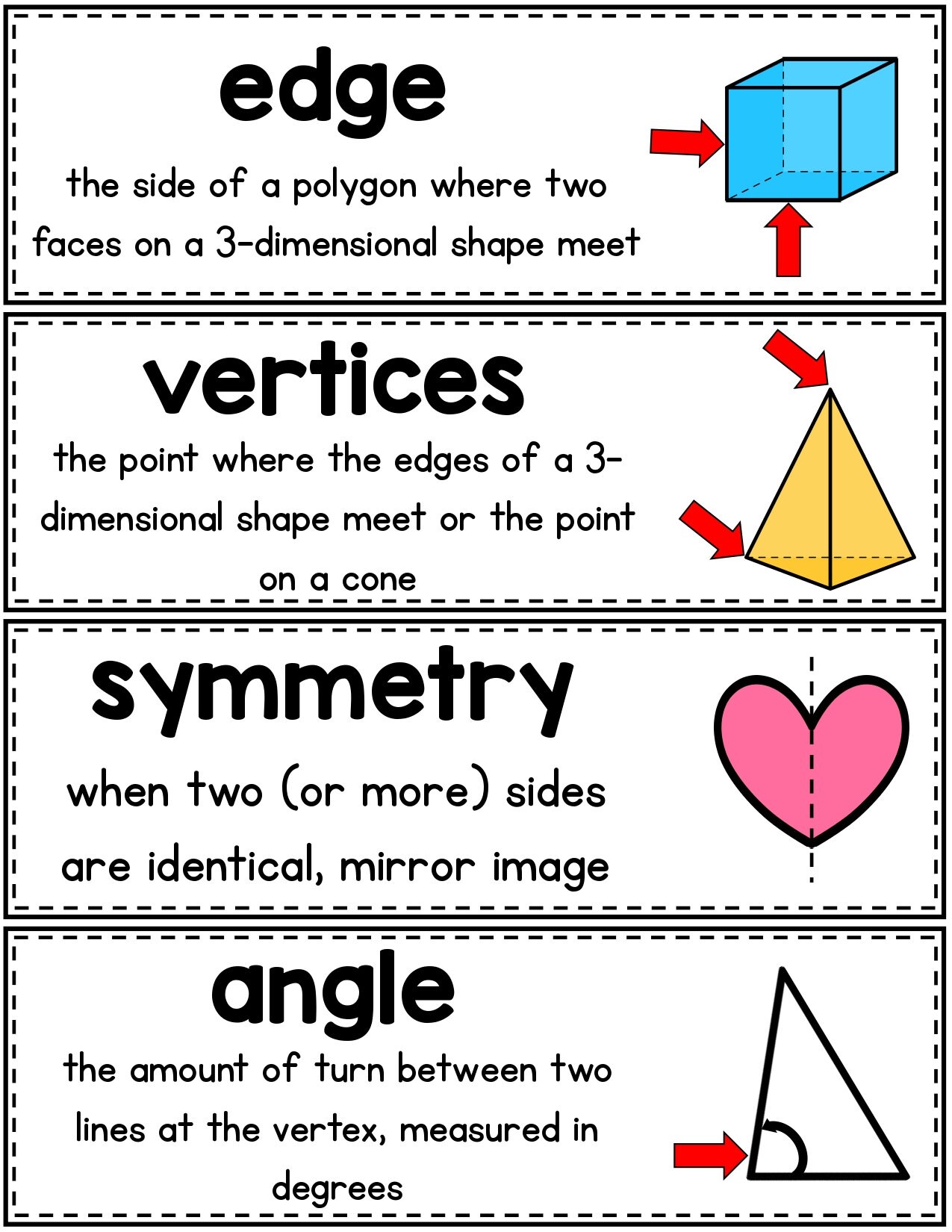 Word Wall Math Vocabulary Cards - Etsy