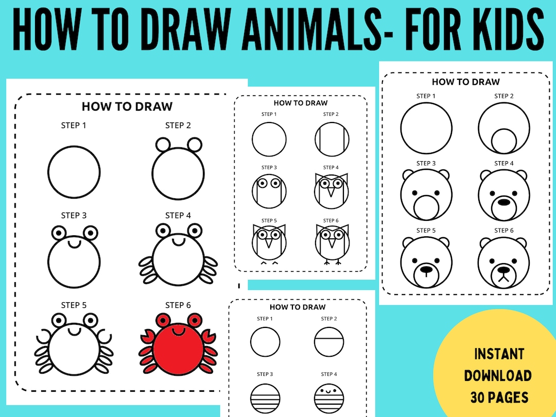 How to Draw Animals - for Kids - Etsy