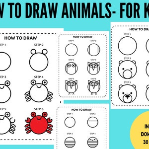 How to Draw Animals - for Kids - Etsy