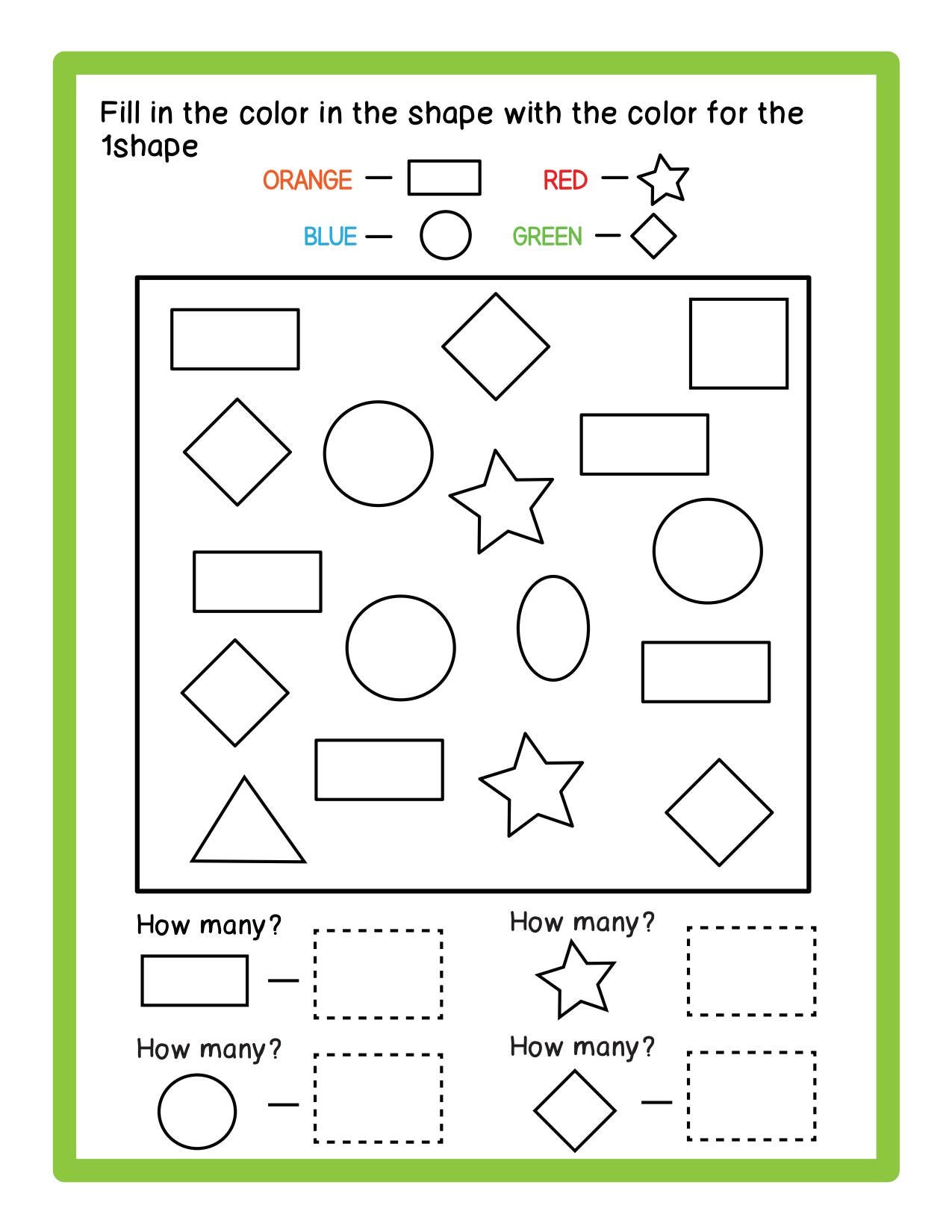 Shapes Recognition Worksheets: Special Needs Activities (PDF Pattern ...