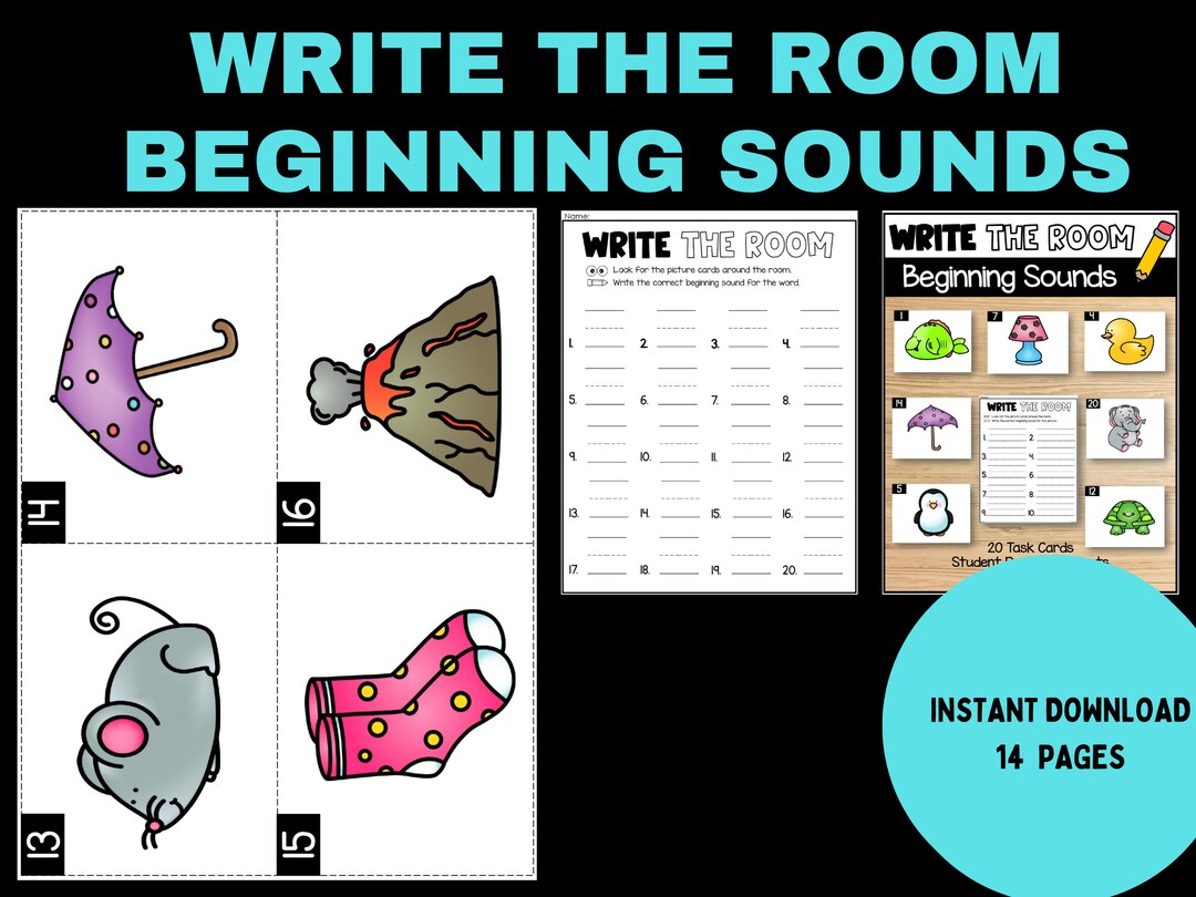 Write the Room | Beginning Sounds Activity for Kindergarten - Etsy