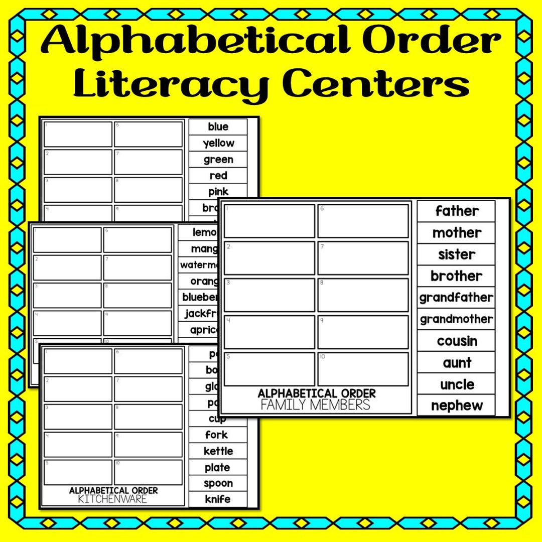 Alphabetical Order Literacy Centers - Etsy