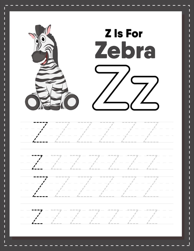 Animal Alphabet Tracing Worksheets for Kids - Etsy