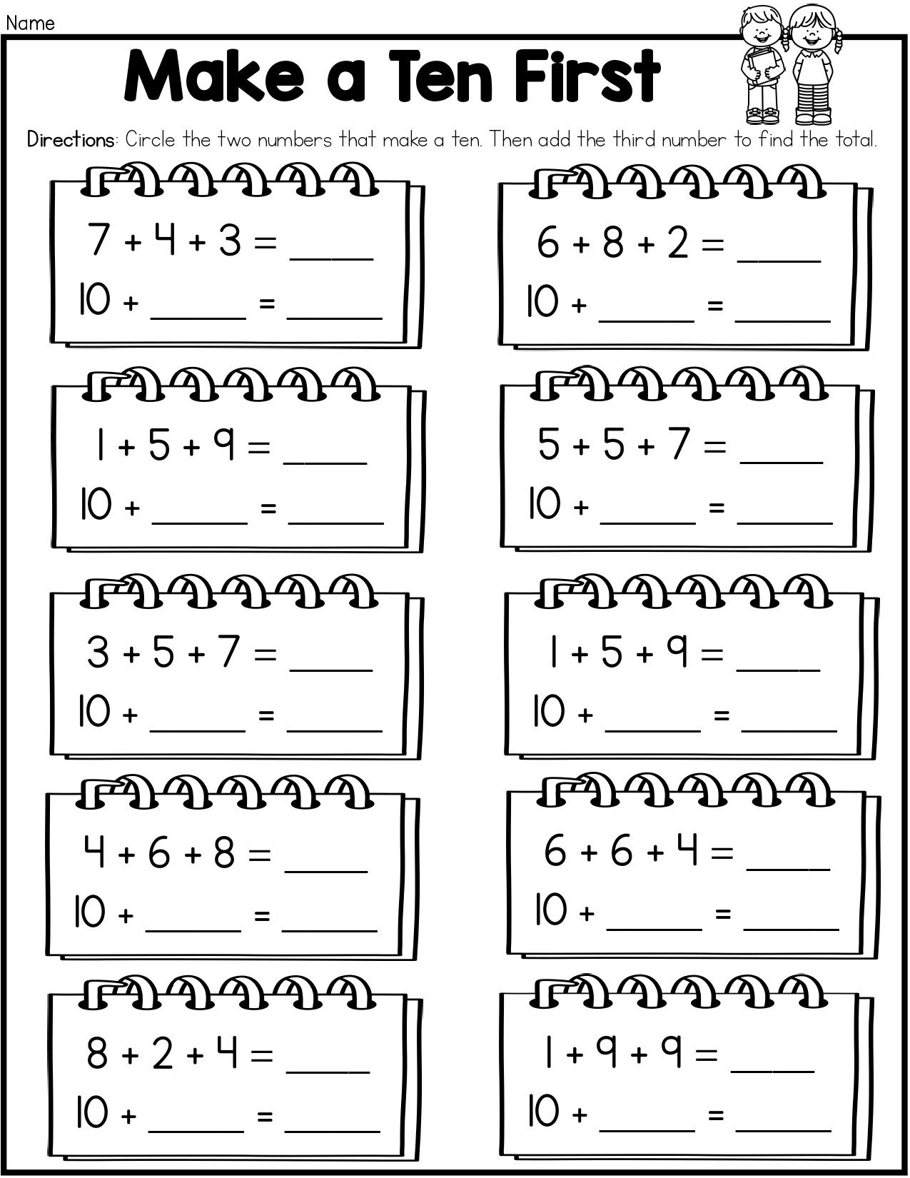 Math Packets – Adding Three Numbers - Etsy