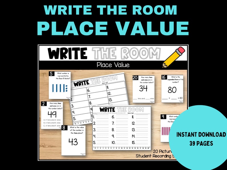Write the Room First Grade Activity | Place Value - Etsy