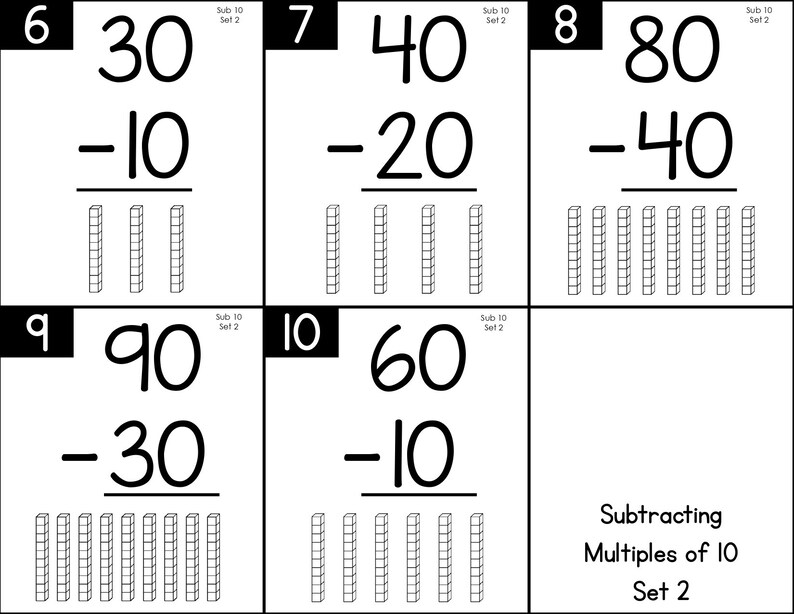 Write the Room First Grade Activity | Subtracting Multiples of 10 - Etsy