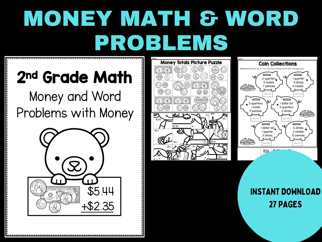 Money Math and Word Problems for Second Graders - Etsy
