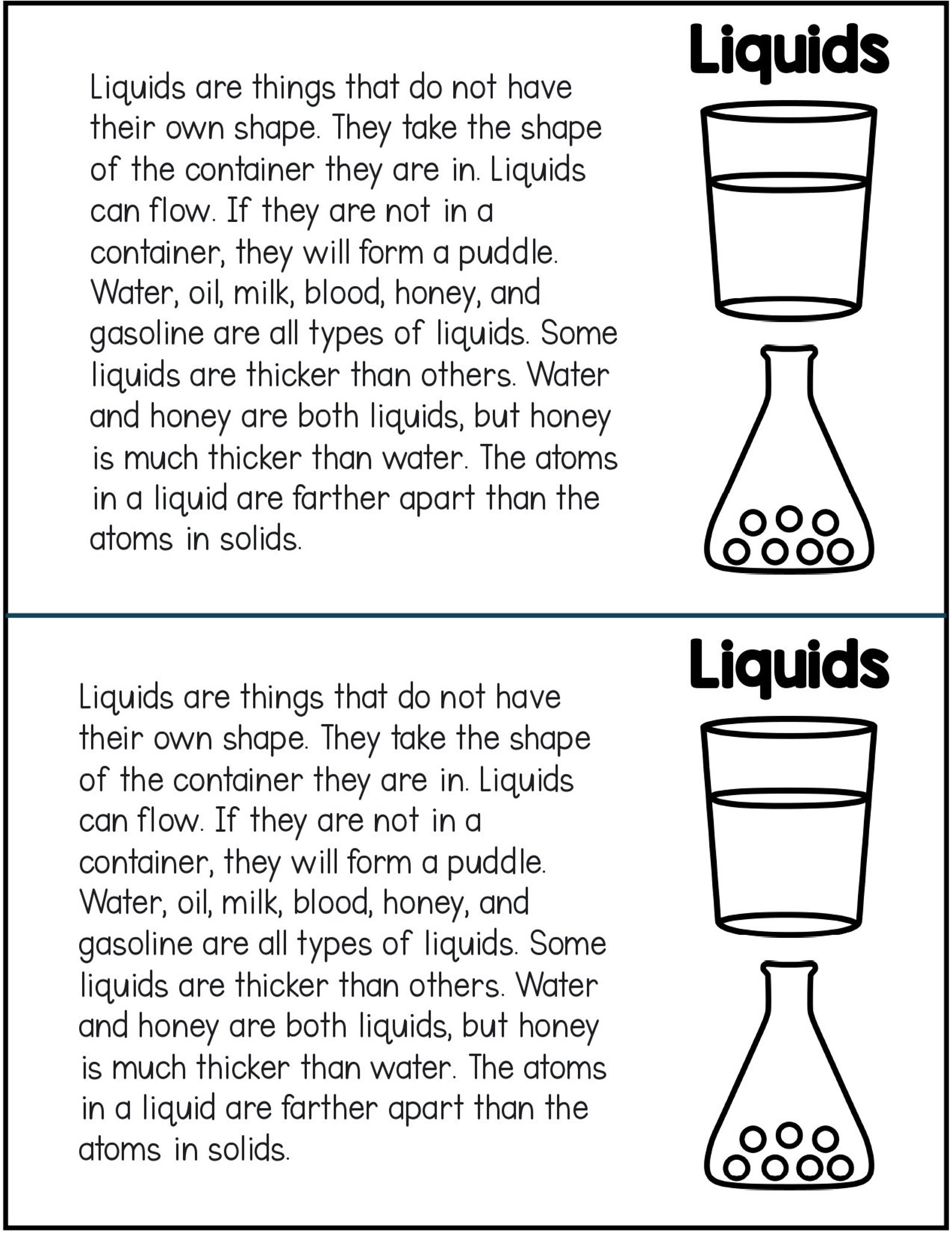 States of Matter Printable Booklets - Etsy