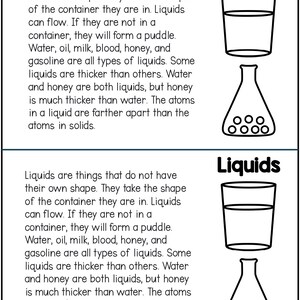 States of Matter Printable Booklets - Etsy