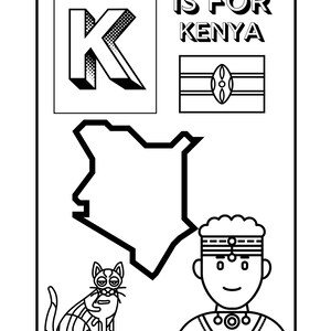Countries Coloring Alphabet Pages | A - Z - Etsy