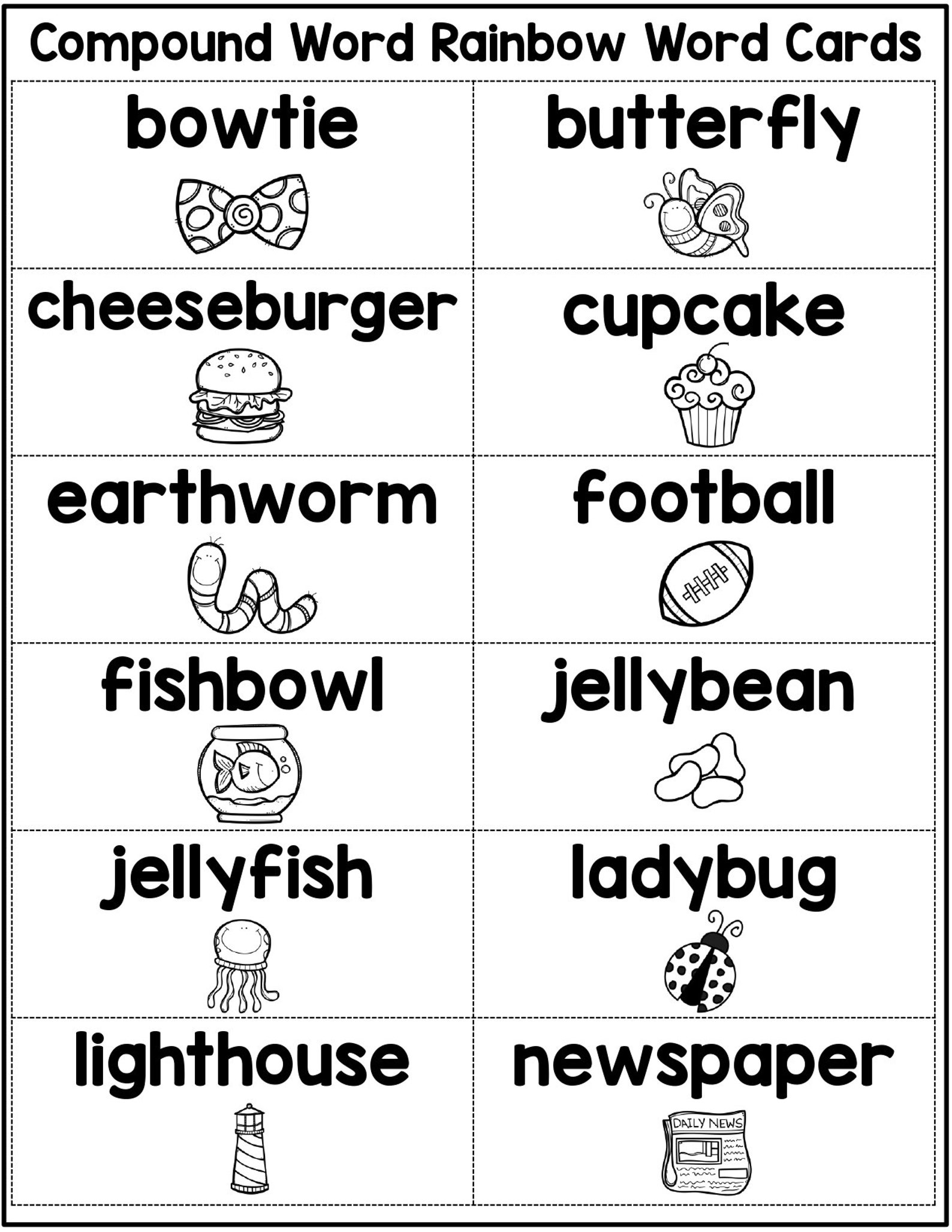 Compound Words Rainbow Craft - Etsy