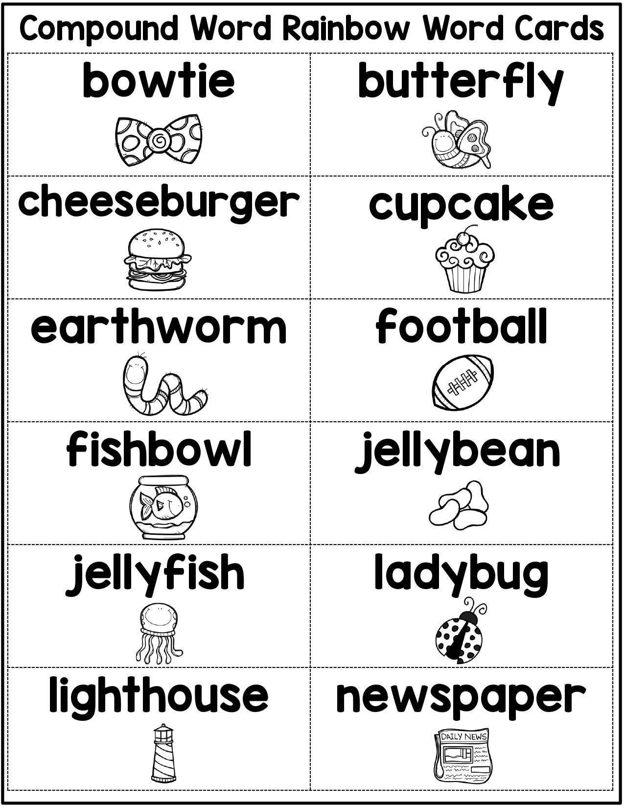 Compound Words Rainbow Craft - Etsy