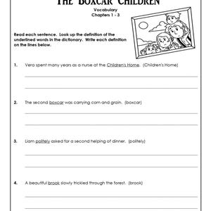 The Boxcar Children Worksheets - Etsy
