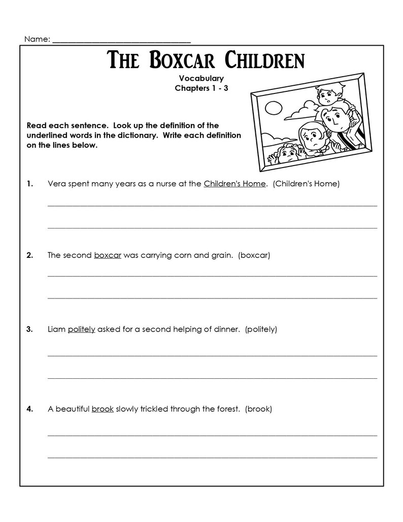The Boxcar Children Worksheets - Etsy