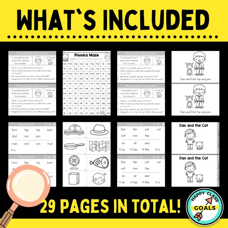 Decodables – Short Vowel A - Phonological Awareness Activities - Etsy