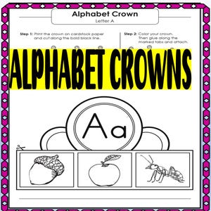 Alphabet Crowns | Trace and Color | A-Z - Etsy