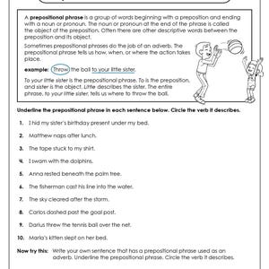 Adverbs Worksheets (PDF) - Etsy