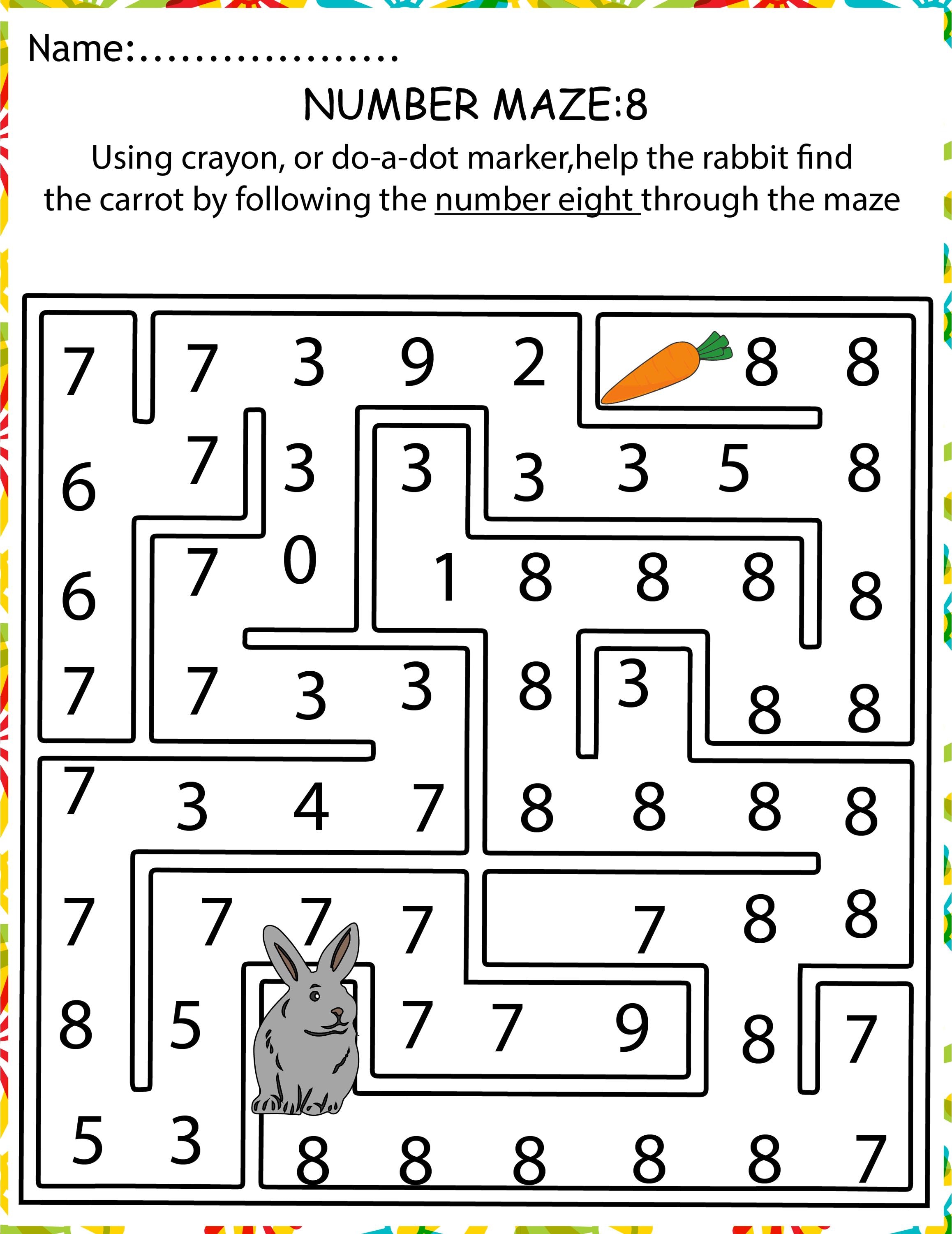 Number Maze Printables - Etsy