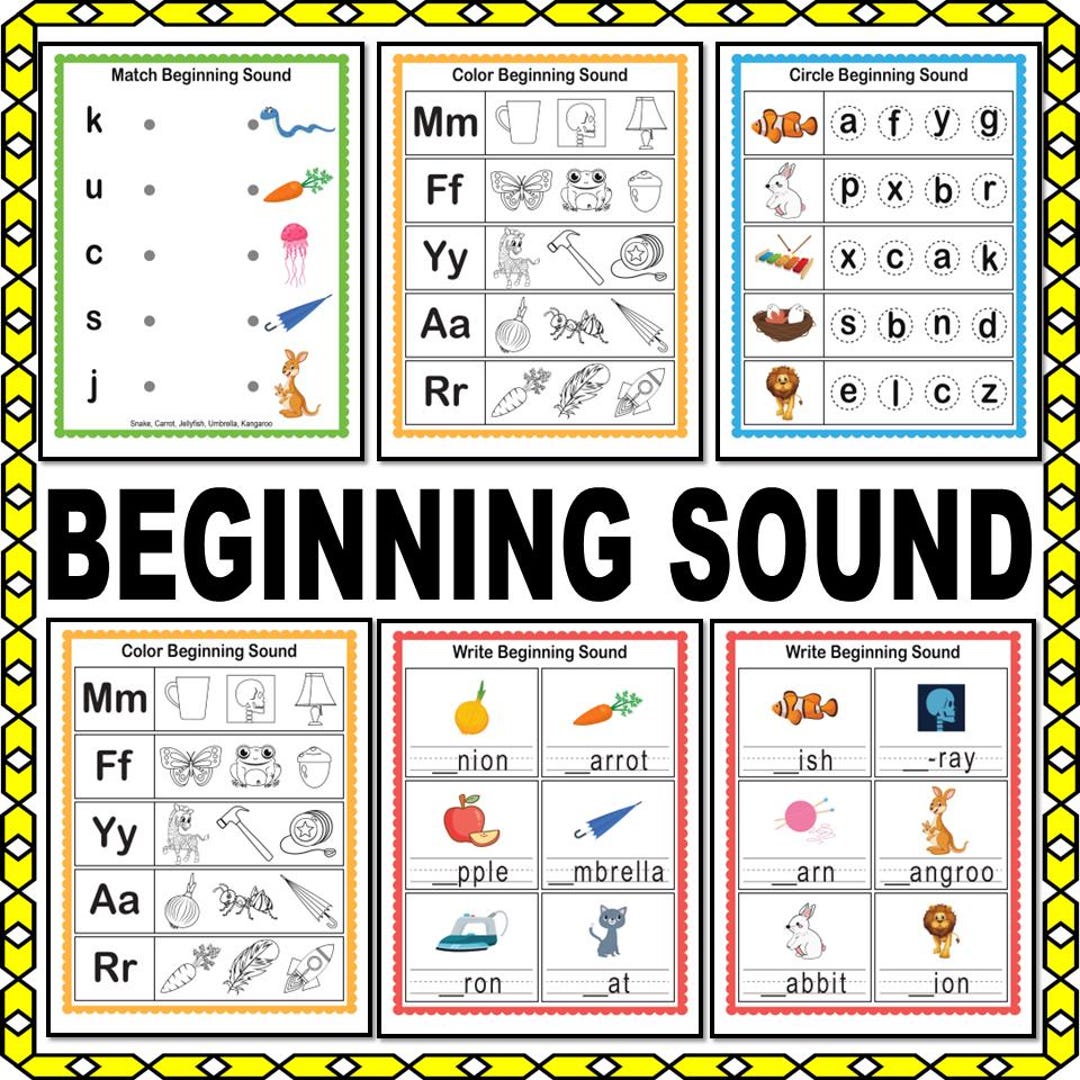 Beginning Sound Worksheets | Science of Reading | Phonics - Etsy