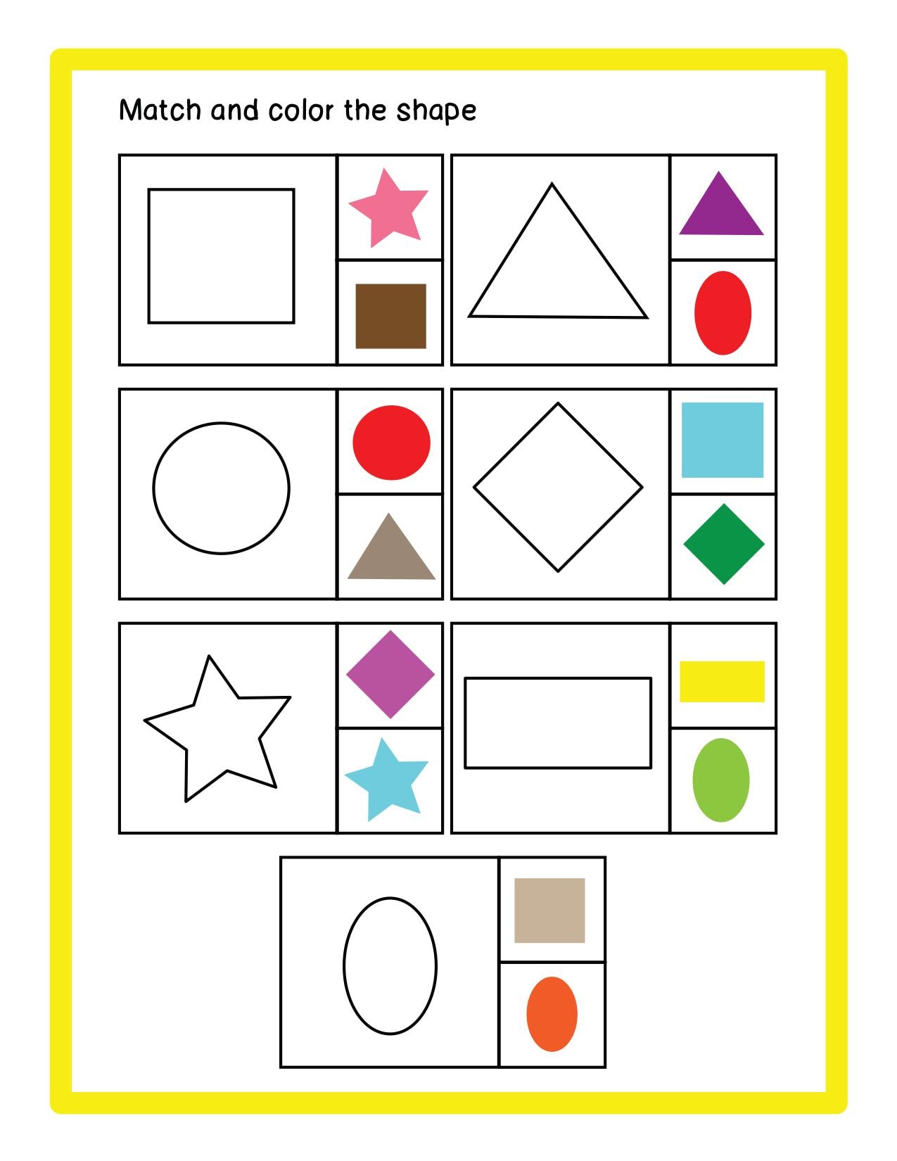 Shapes Recognition Worksheets: Special Needs Activities (PDF Pattern ...