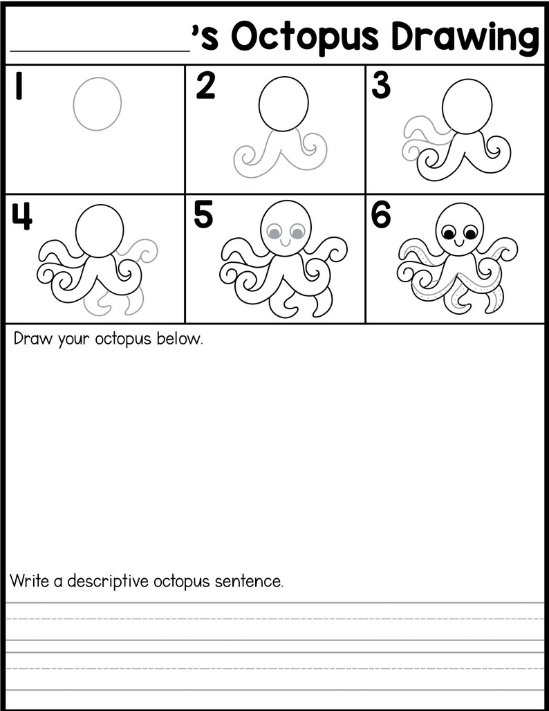 Directed Drawings – Ocean and Vocabulary Activities - Etsy