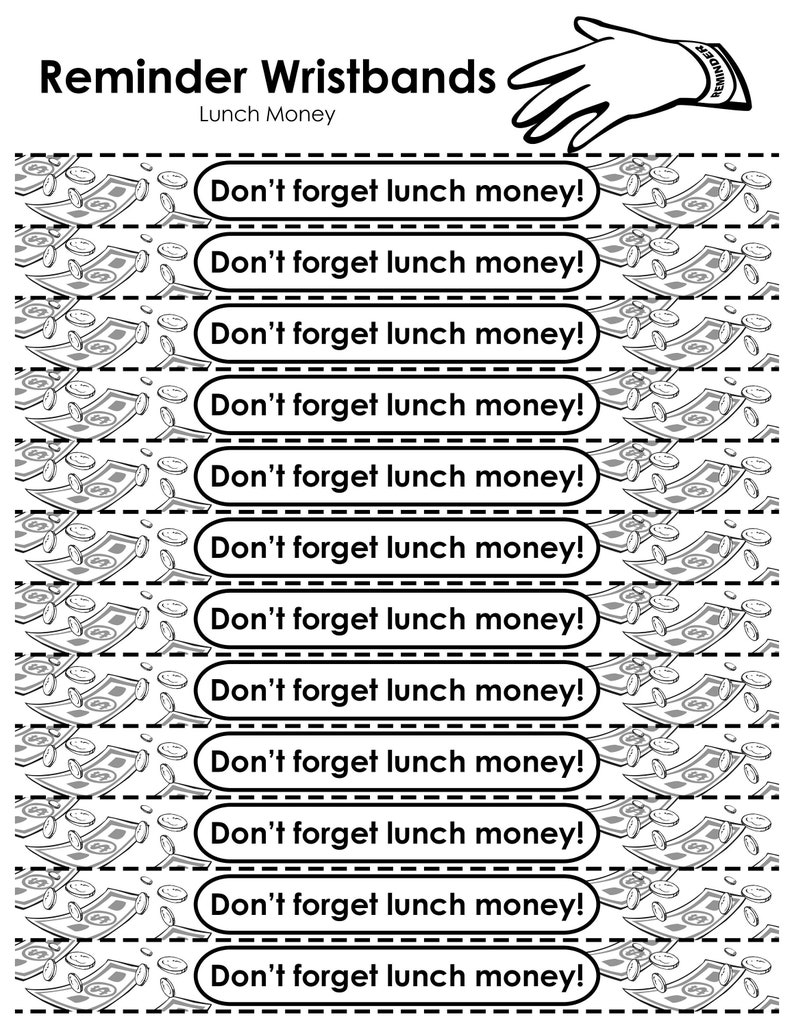 Printable Reminder Bracelets/wristbands - Etsy