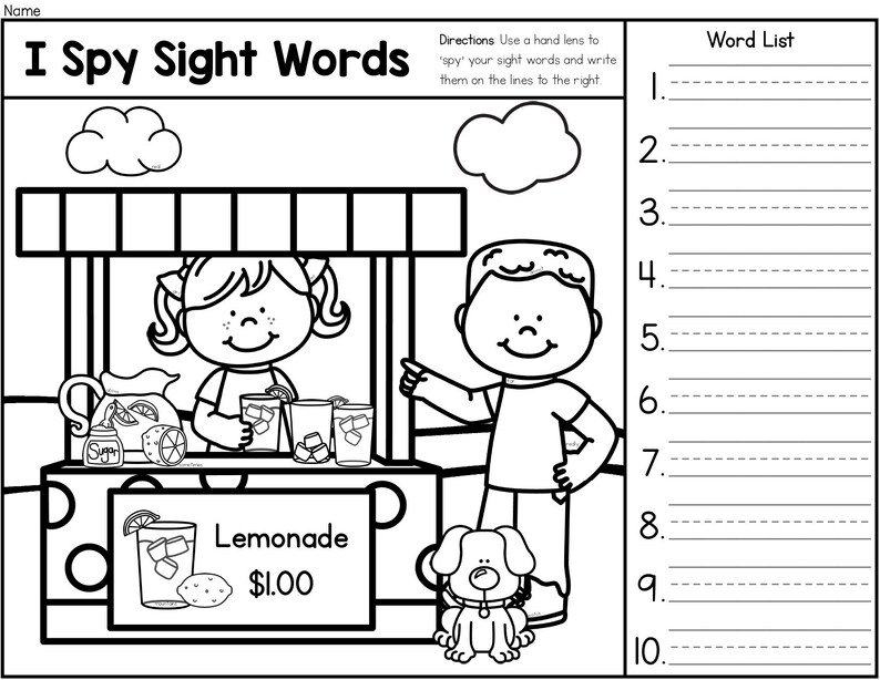 I Spy Hidden Sight Words 1-300 - Etsy