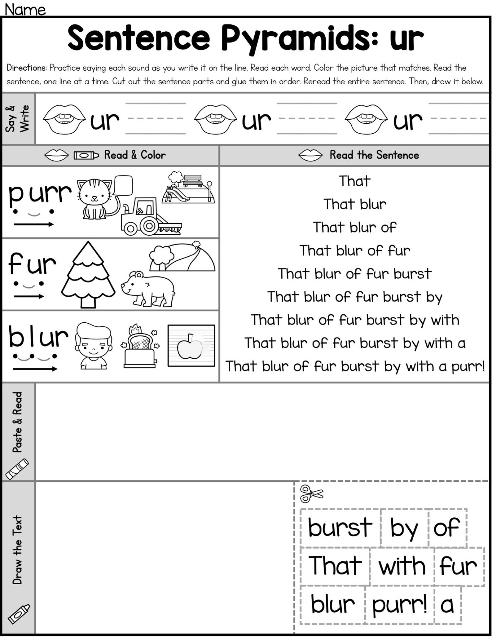 Daily Phonics Review – Sentence Pyramids - Etsy