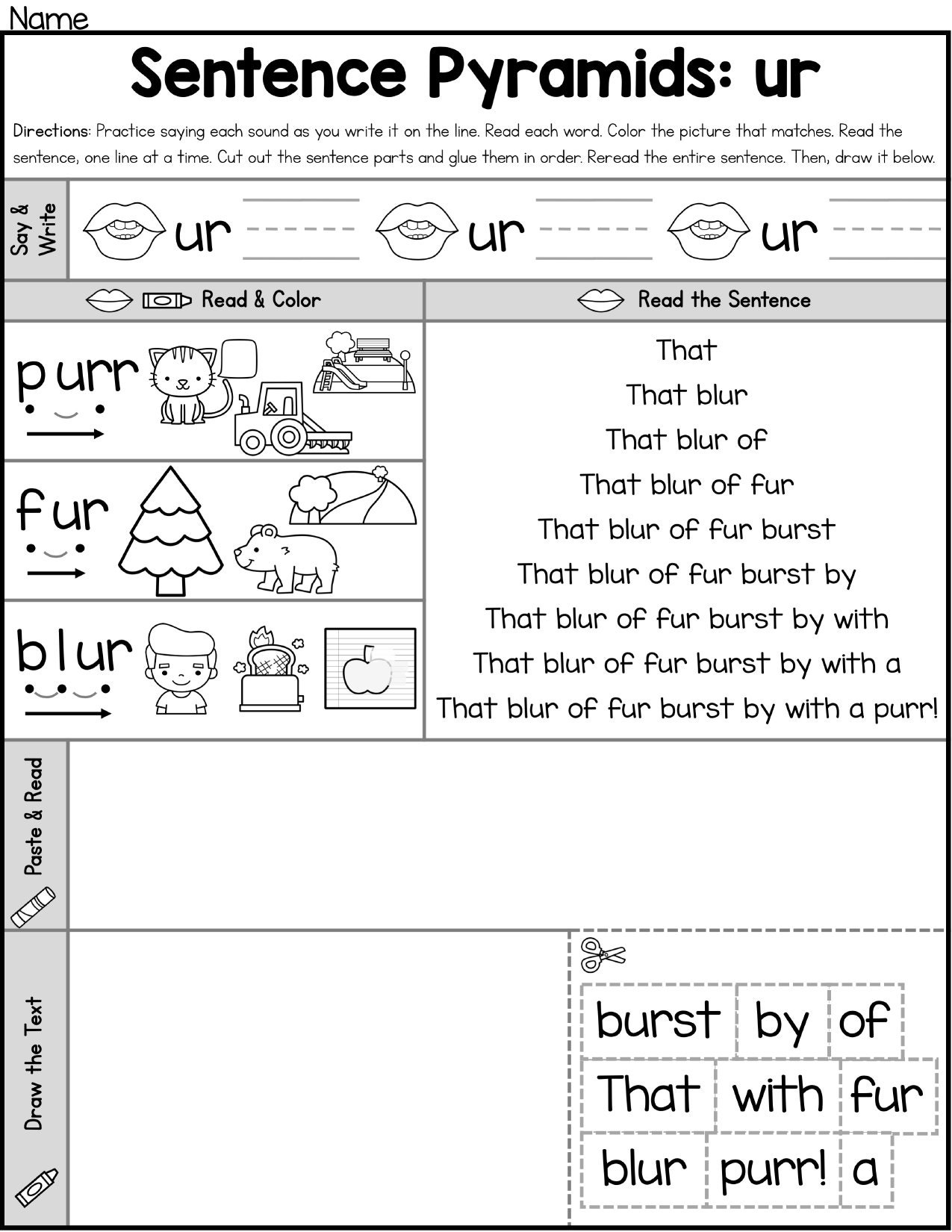 Daily Phonics Review – Sentence Pyramids - Etsy