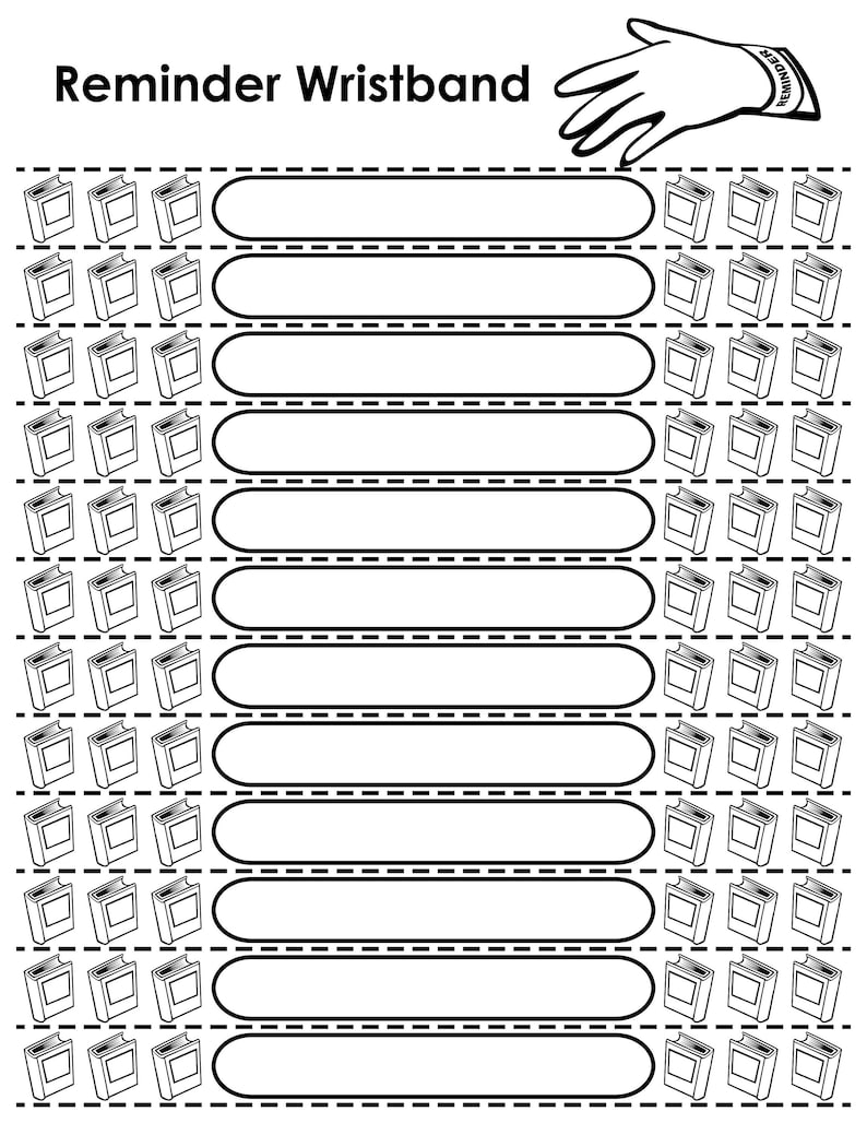 Printable Reminder Bracelets/wristbands - Etsy
