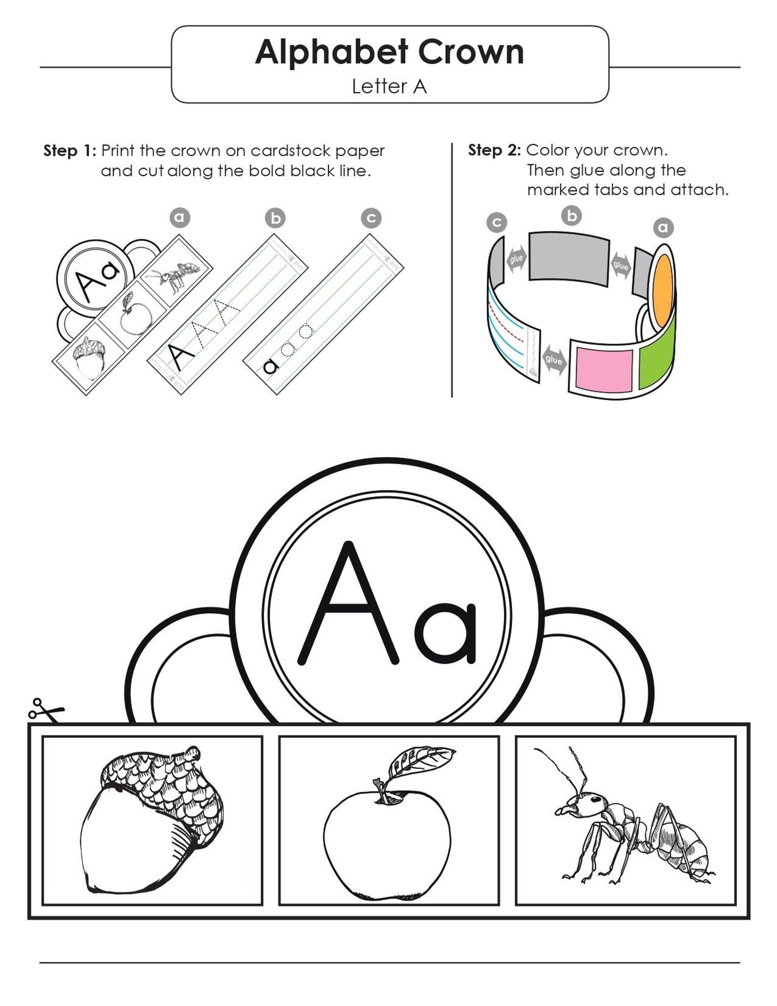 Alphabet Crowns | Trace and Color | A-Z - Etsy