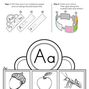 Alphabet Crowns | Trace and Color | A-Z - Etsy