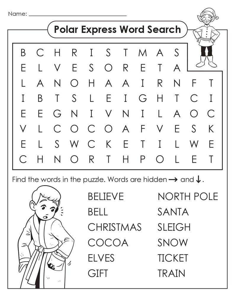 Polar Express Activity Pack | Christmas Worksheets - Etsy