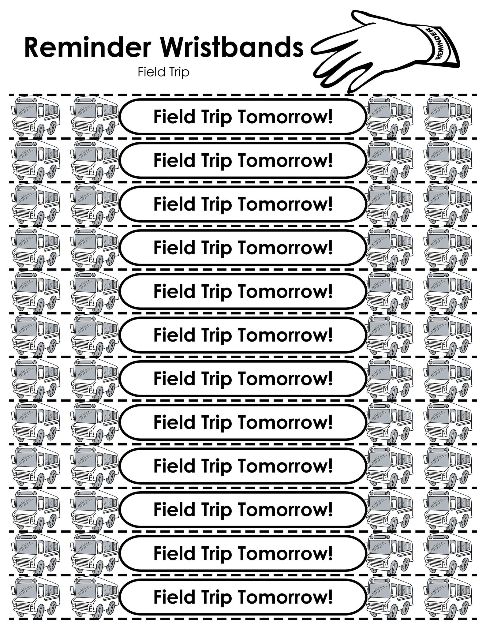 Printable Reminder Bracelets/wristbands - Etsy