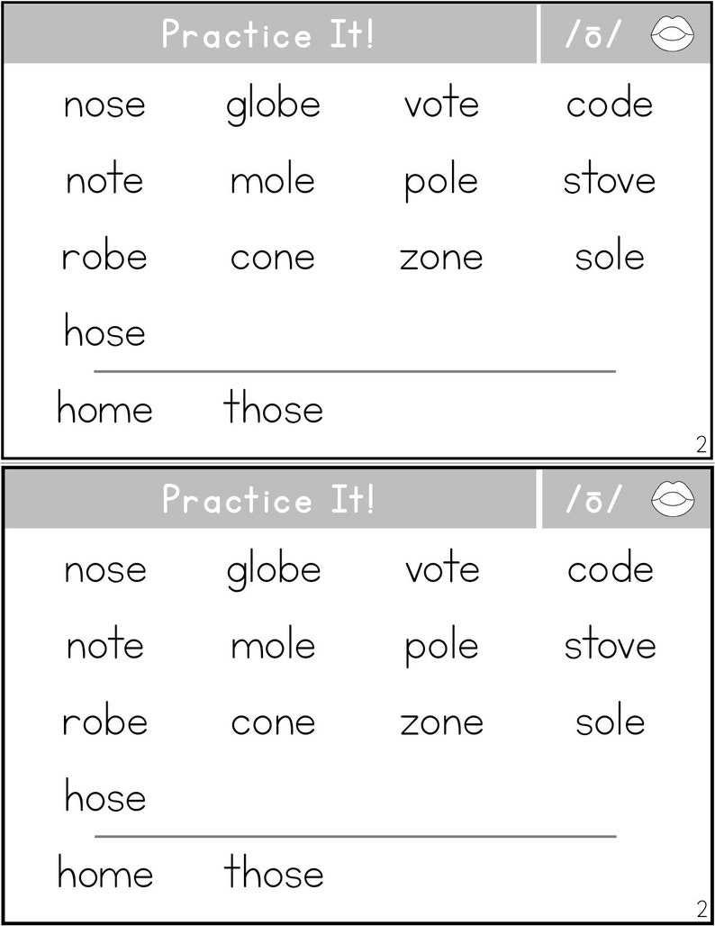 Decodables – Cvce Long Vowel O - Etsy