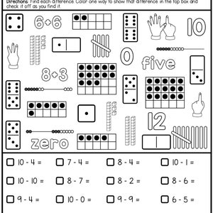 I Spy Math Printable Worksheets for Kids K-2 - Etsy