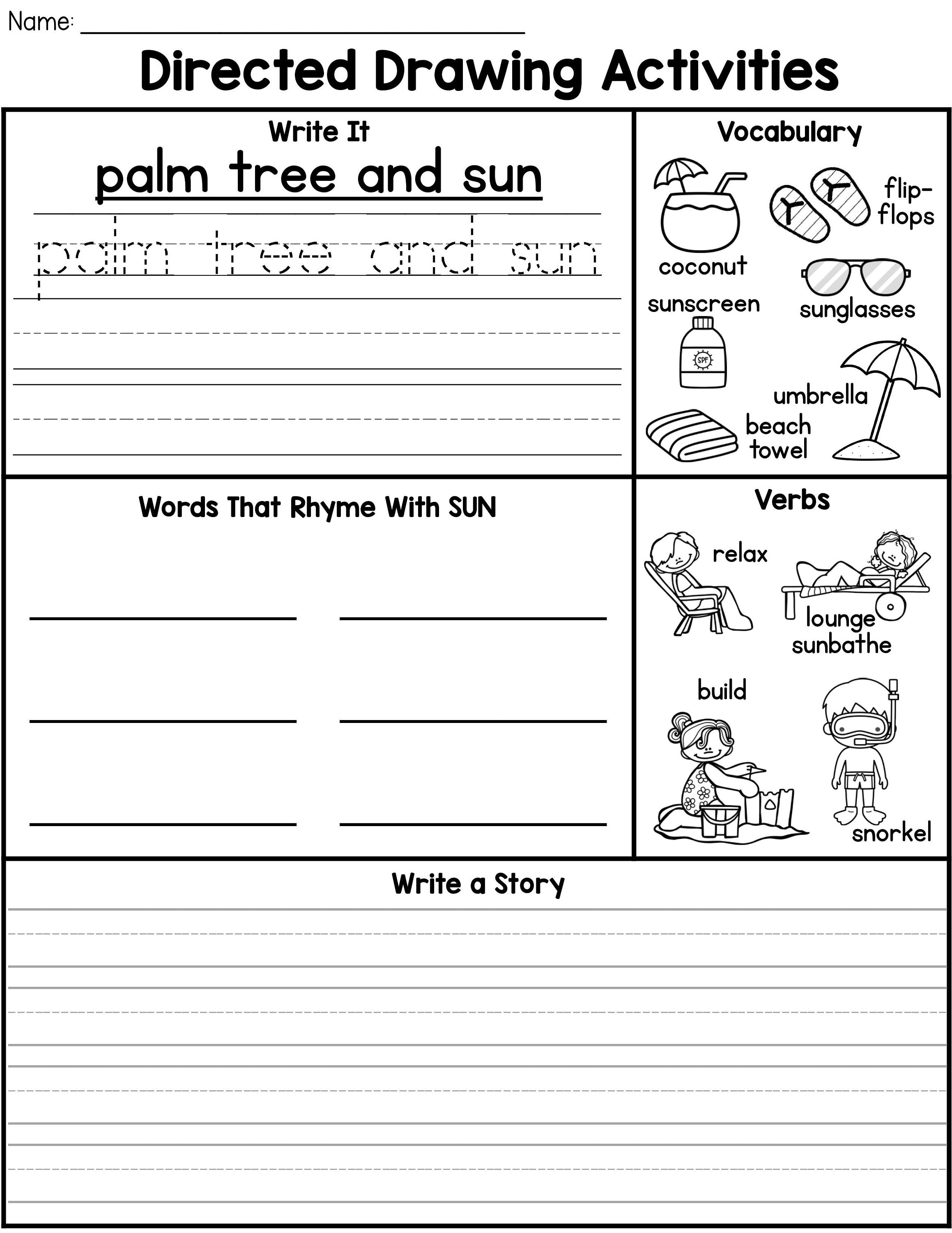 Directed Drawings – Ocean and Vocabulary Activities - Etsy